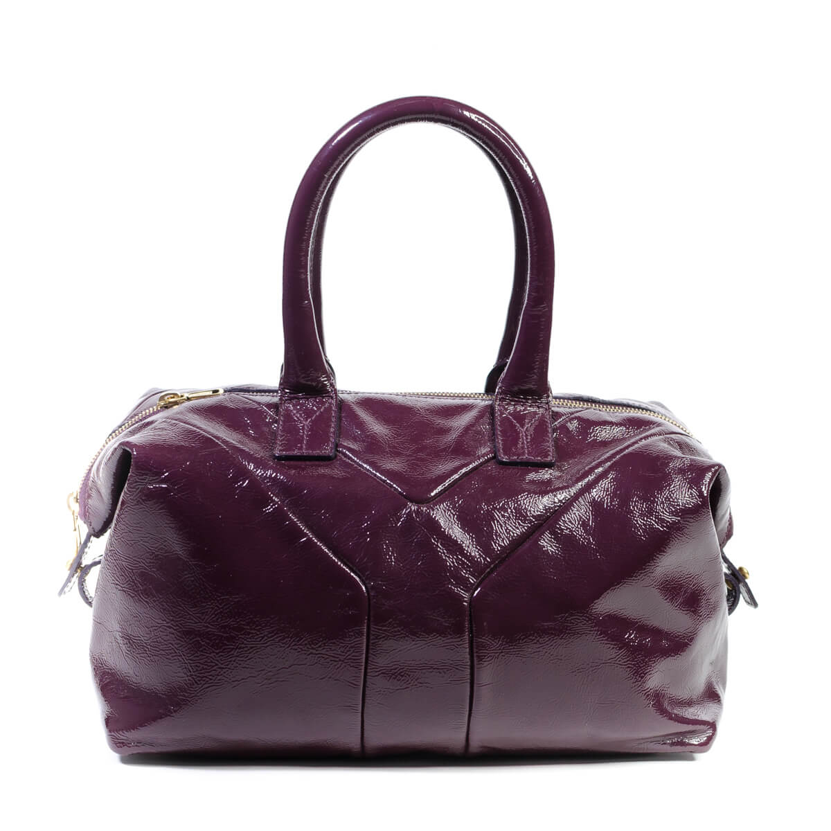 Easy Zip Dark Purple Patent Leather Tote