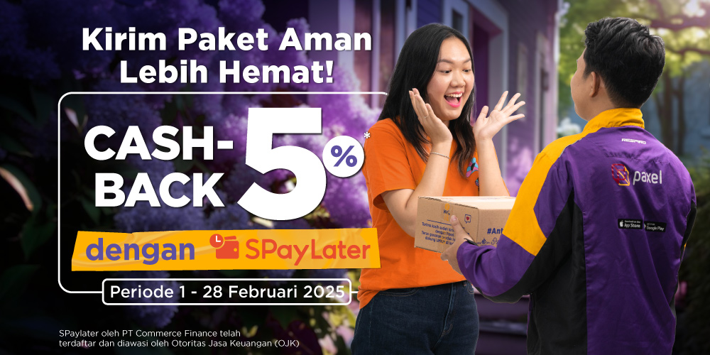 Kirim Paket Dapat Cashback 5% Dari SPayLater