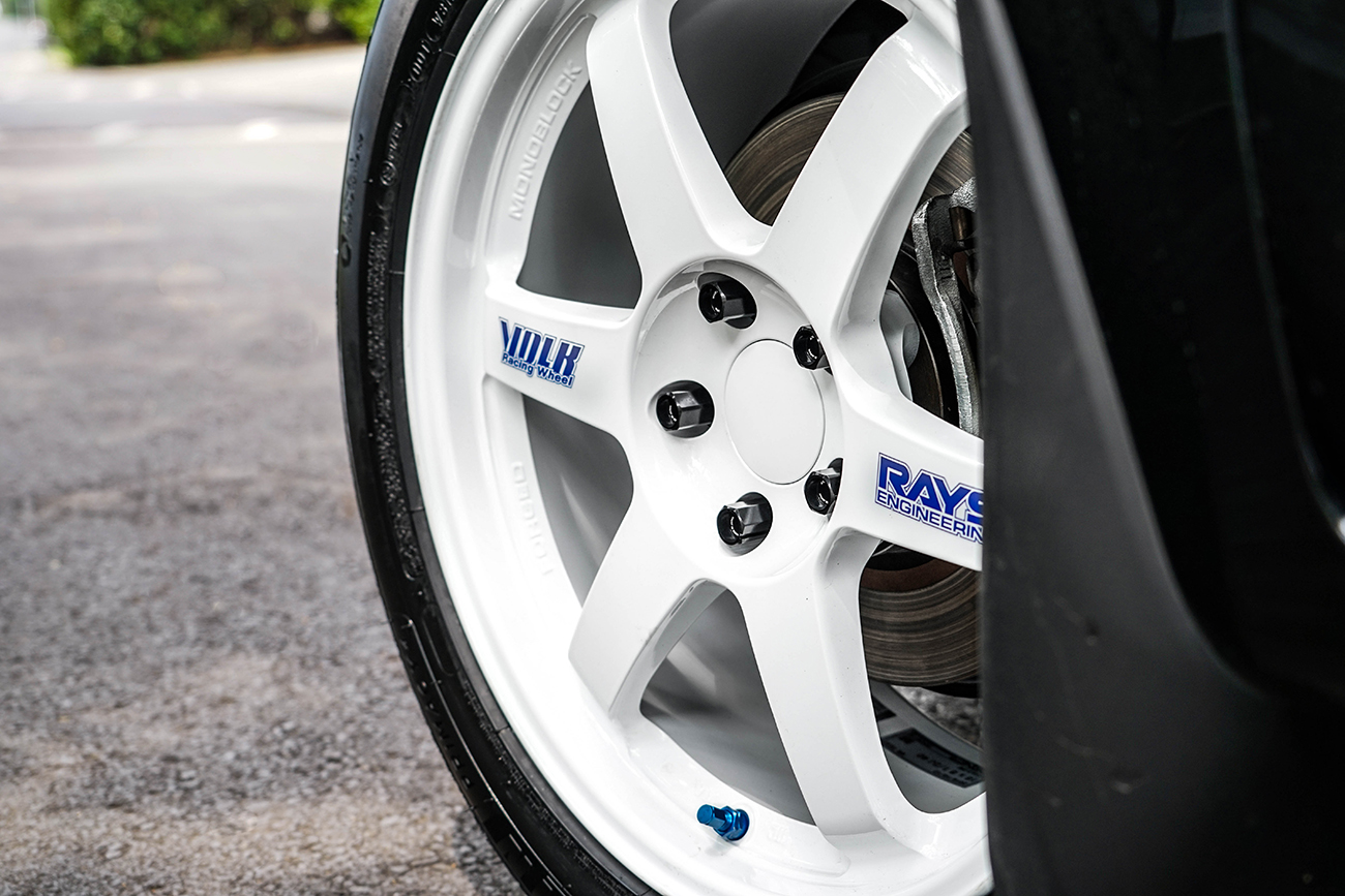 rays volk wheels white