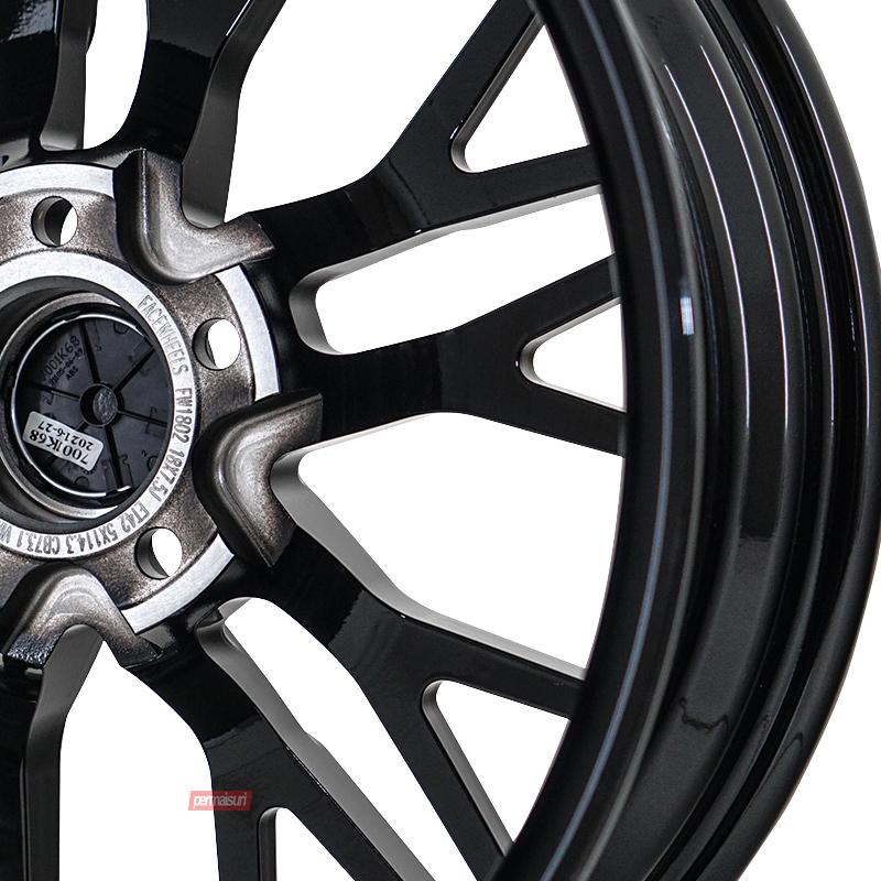 Permaisuri | Facewheels - FW1802 | Gloss Black Machined Face 18