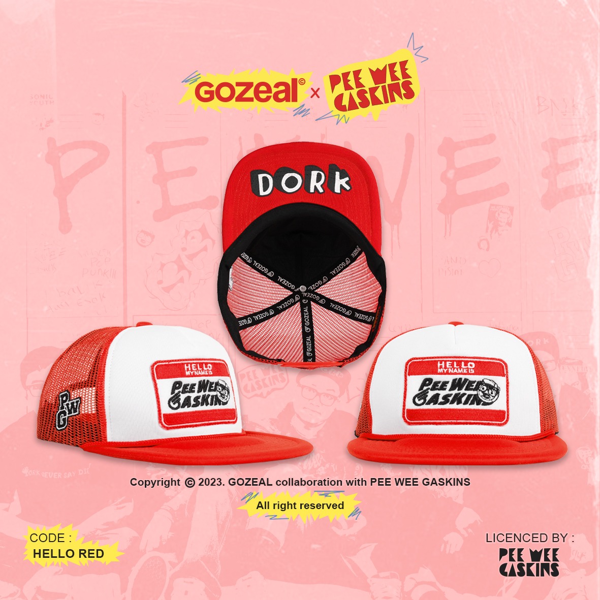 GOZEAL - X Pee Wee Gaskins | Trucker Hat | Dork Red