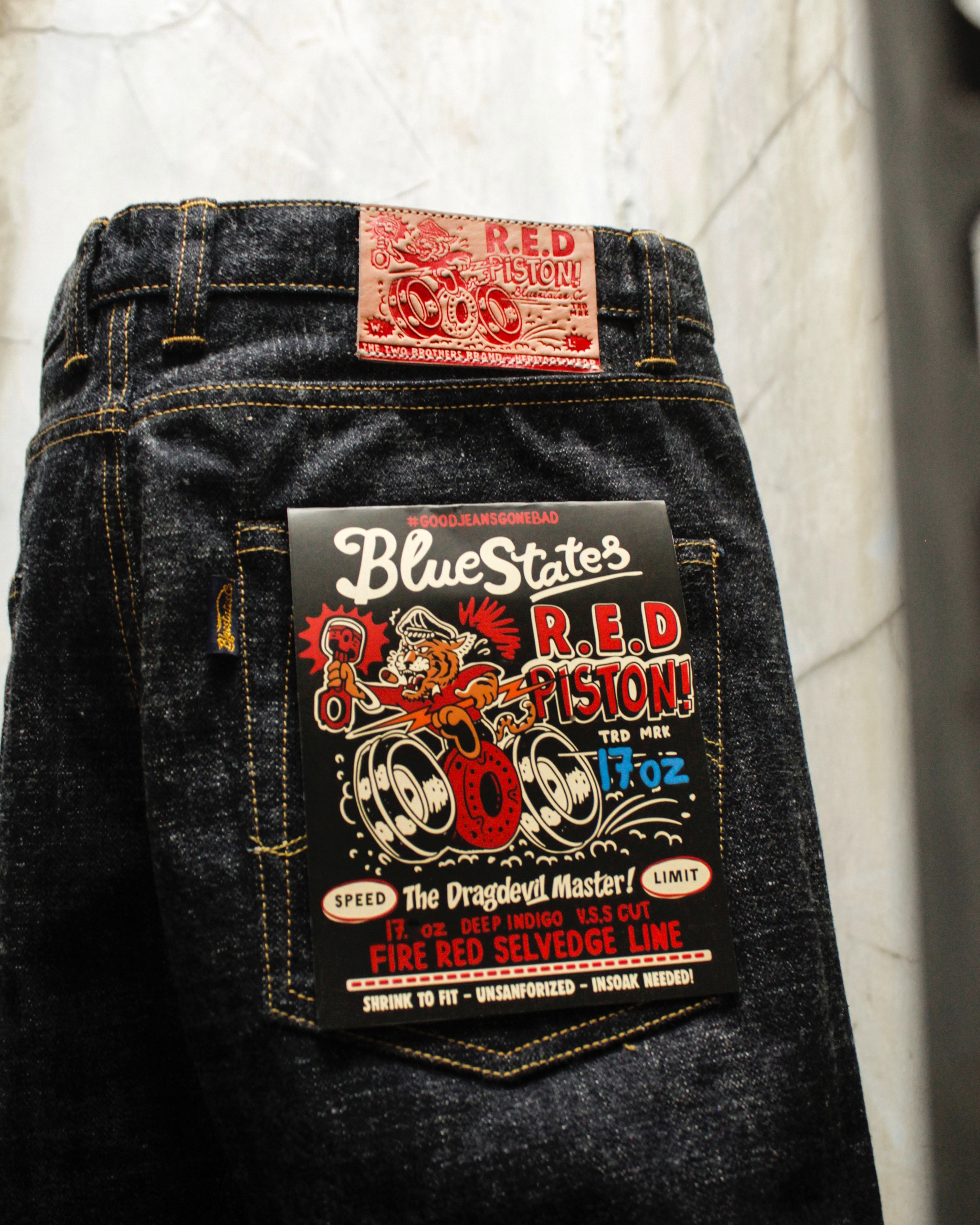 Bluestatesdenim - RED PISTON - 17 Oz HIGH STIFFNES UNSANFORIZED SELVEDGE