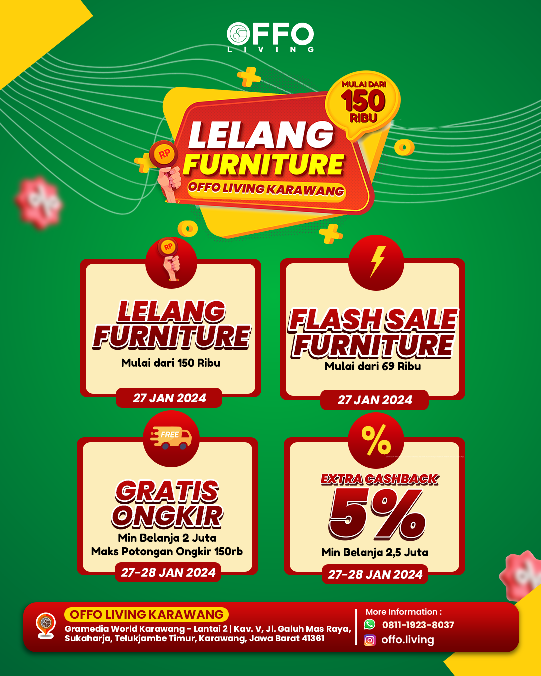 Toko Furniture Online & Offline Termurah se-Indonesia Gratis Perakitan