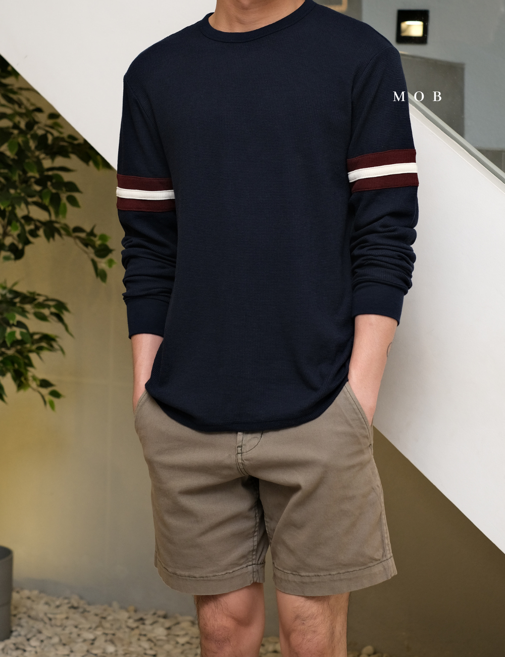 MOB - ONLST1103 Waffle LS Tee Navy