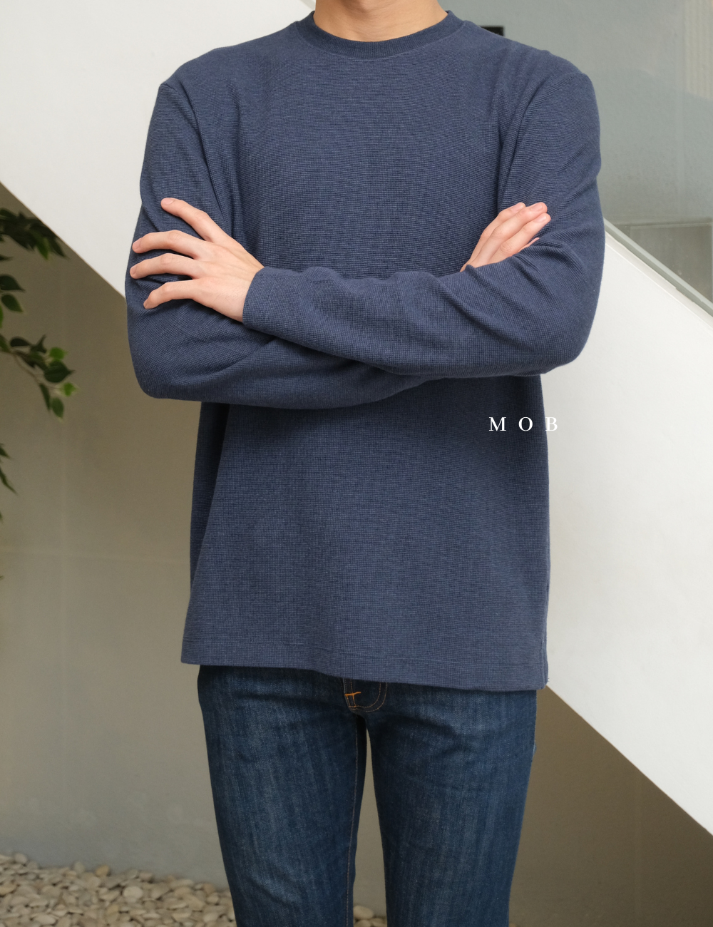 MOB - BWLST01001A Basic LS Tee Navy