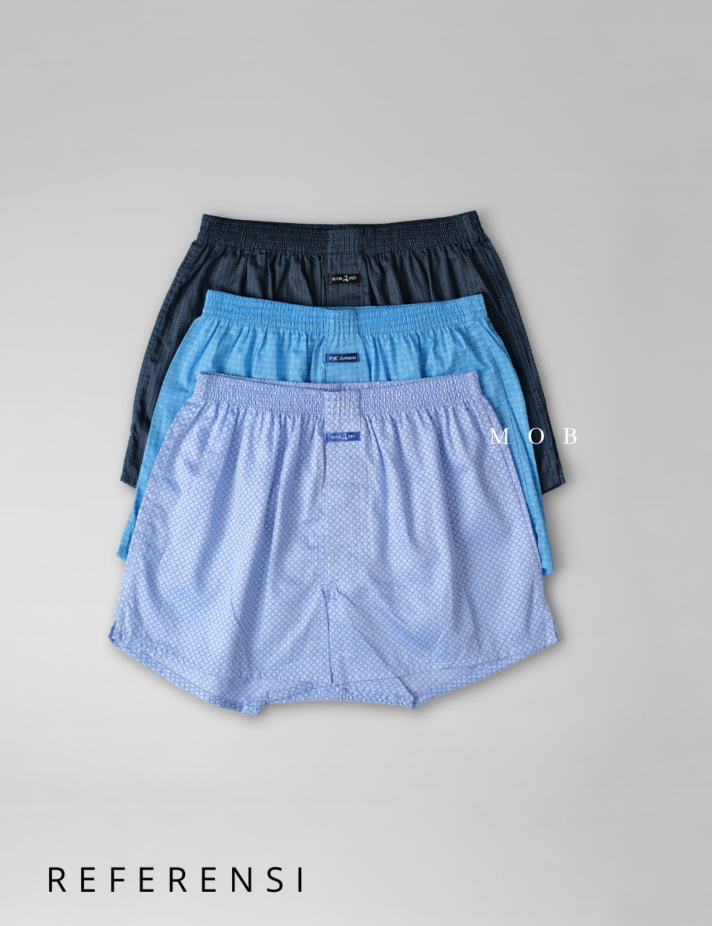 MOB - BYC01002 Patterned Boxers (ISI 3 PCS)