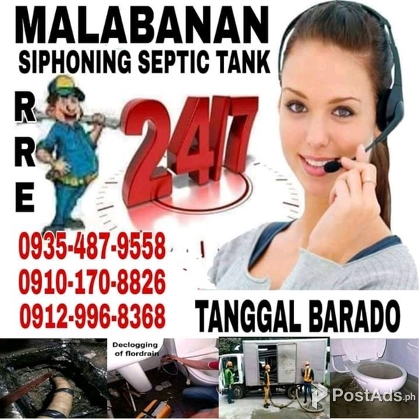 Plumbing declogging pipelines siphoning manual cleaning tank | PostAds.ph