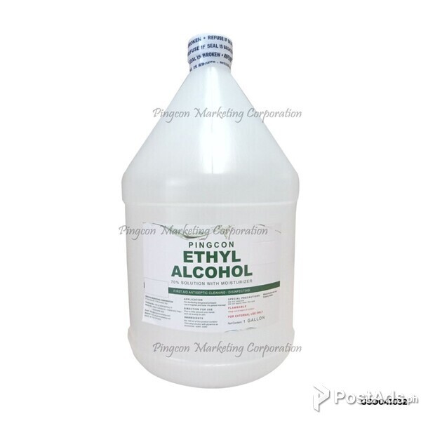 Pingcon Rubbing Ethyl Alcohol 70% with Moisturizer / Gallon | PostAds.ph