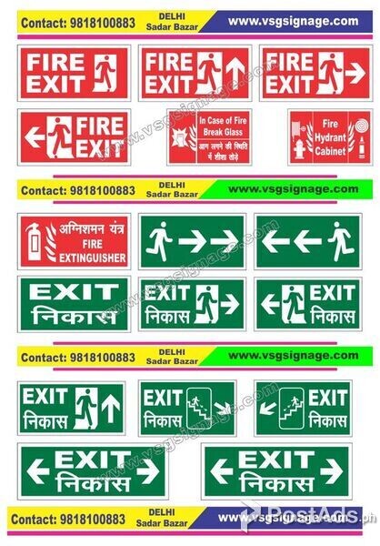 fire exit sign fire safety exit sign board emergency exit fire sign ...