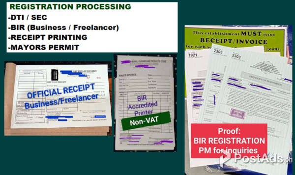BIR Registration for Business and Freelancer with receipt printing ...