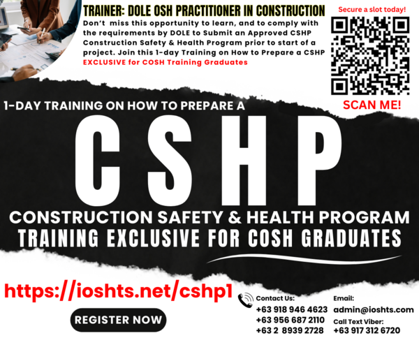 DOLE CSHP Preparation Training Construction Safety Health Program | PostAds.ph