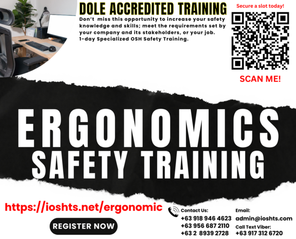 Ergonomics Safety Training DOLE Accredited Specialized Training ...
