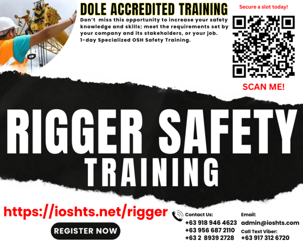 Rigger Safety Training For Riggers Signalman DOLE Specialized Training ...
