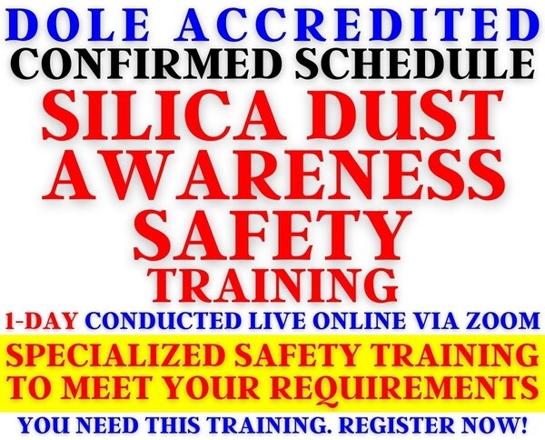 DOLE Accredited Silica Dust Awareness and Safety Training | PostAds.ph