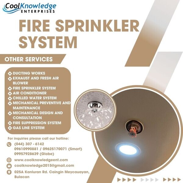 FIRE SPRINKLER SYSTEM (SUPPLIER AND INSTALLER) ; BULACAN - Cool Knowledge Enterprises | PostAds.ph