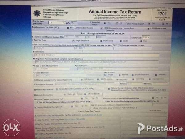 ITR 1701 1702 2316 AFS filing compliance loan visa employed business ...