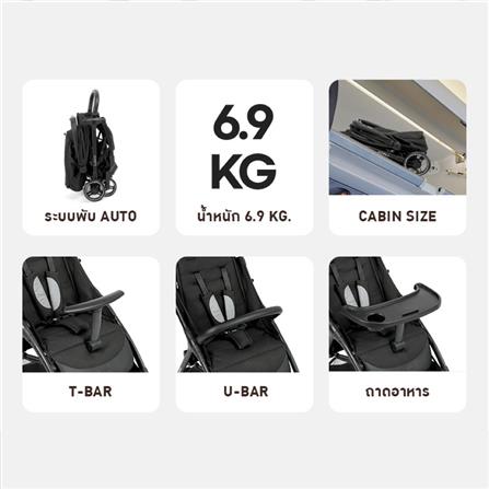 รถเข็นเด็กแบบพับอัตโนมัติ KEENZ LEBERE STELLAR สีดำ