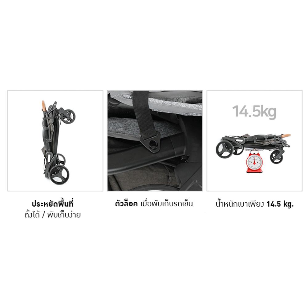 รถเข็น2ที่นั่ง KEENZ รุ่น CLASS WAGO เทา