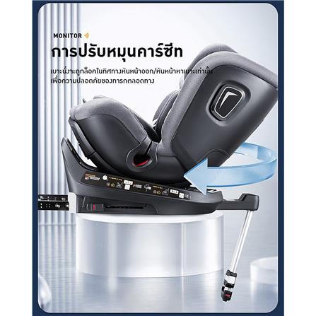 คาร์ซีทสำหรับเด็ก WELLDON SMART TURN CLASSIC สีเทา