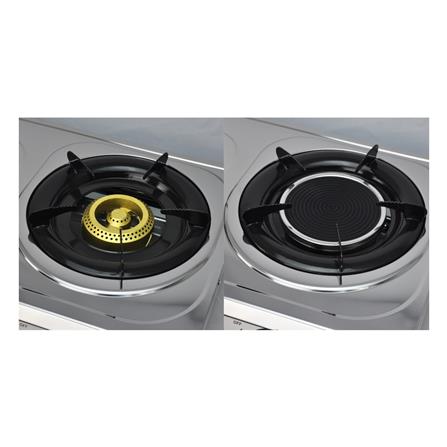 เตาแก๊สตั้งโต๊ะ 2 หัวแก๊ส GMAX GL-203A สีเงิน