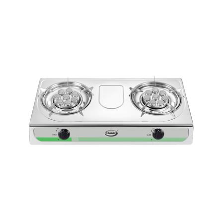 เตาแก๊สตั้งโต๊ะ 2 หัวแก๊ส GMAX GL-203T สีสเตนเลส
