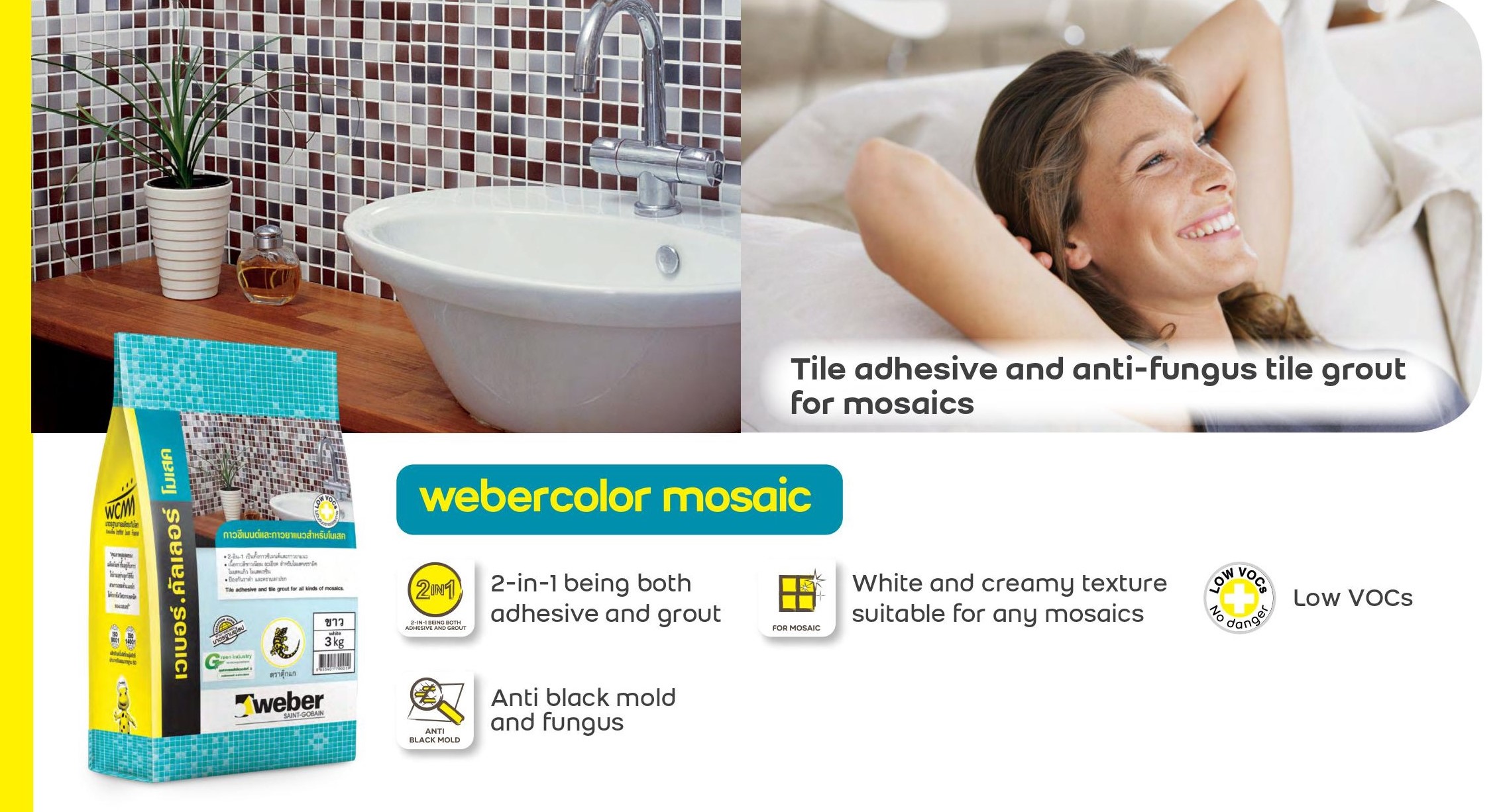 TILE GROUT WEBER COLOR MOSAIC WHITE