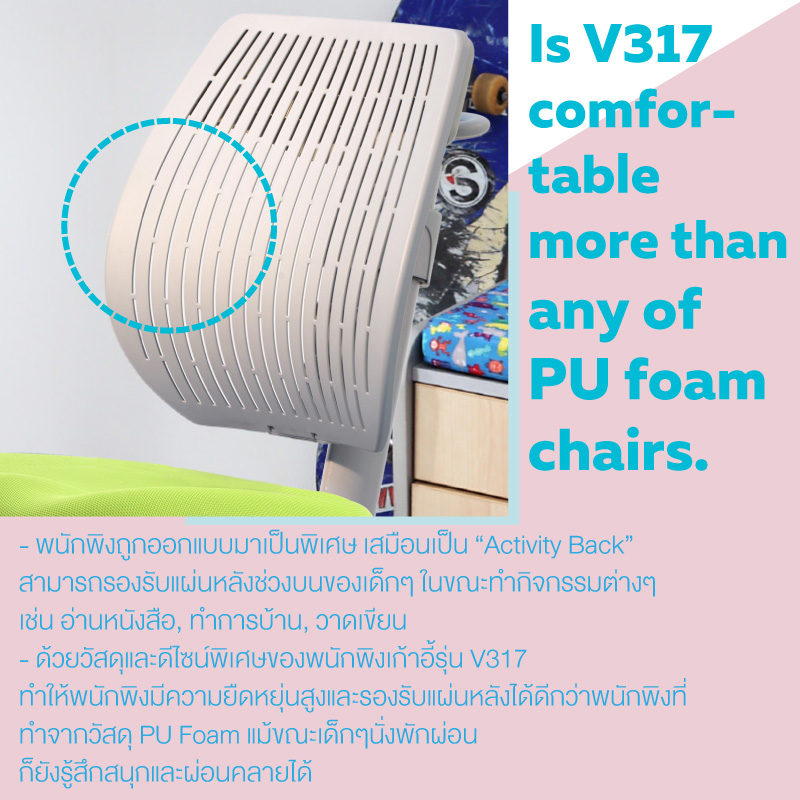 ERGONOMIC KIDS CHAIR COMF-PRO V317 GREEN