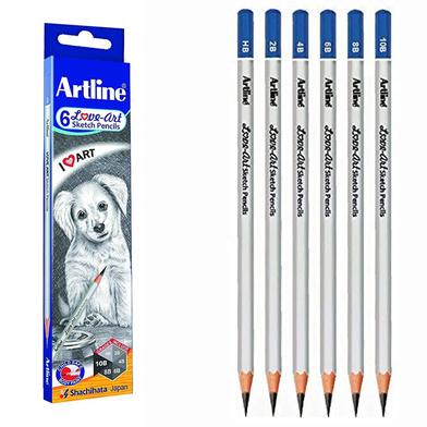 Artline HB, 2B, 4B, 6B, 8B, 10B Sketch Pencil 6Pcs Set : Artline ...
