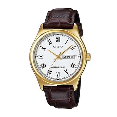 CASIO SS Caseback Brown Leather Strap Women's Watch - LTP-V006GL-7BUDF ...
