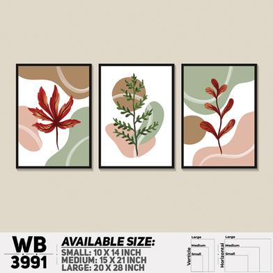 DDecorator Painted Leaf Design Art (Set of 3) Wall Board And Wall ...