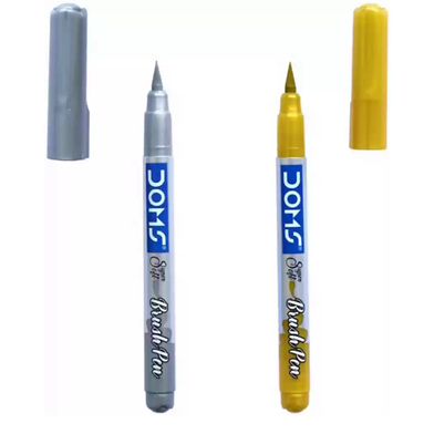 DOMS Metallic Brush Pens Silver And Gold : Doms | Rokomari.com