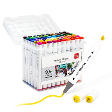 Deli Markers Sets 60 Colors Sketching Markers Double Head Alco. Based ...