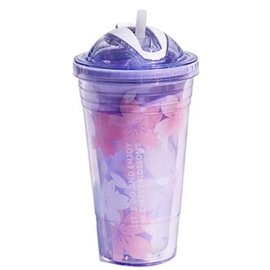 Flower Printed Ice Cup Water Bottle With Straw - C009020-PU : Non-Brand ...
