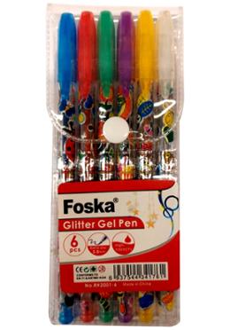 Foska Glitter Gel Pen Color Ink - (6 pcs) : Foska | Rokomari.com