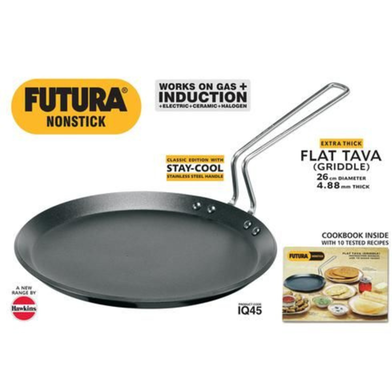 Hawkins Futura Flat Tava 26 cm, 4.88 mm with Induction Compatible Base ...