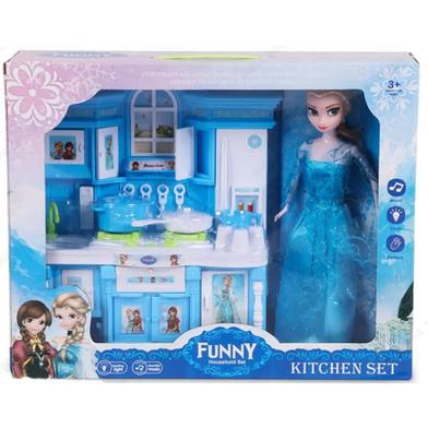 Household Kitchen Play Set With Dazzling Light and Music For Girls With ...