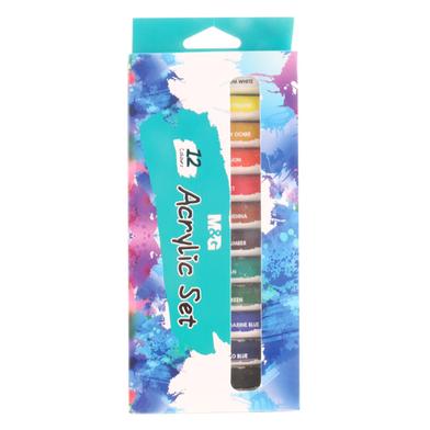 M AND G ACRYLIC PAINT SET 12ML- 1 Set Of 12 Colours - APLN6594 : M&G ...