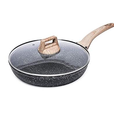 Marble Granait Coated Non-Sticky 24cm Fry Pan Wuth Glass Lid - CD:P450 ...