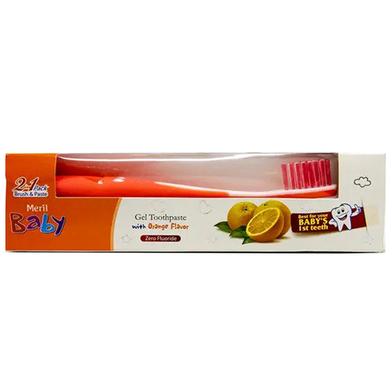 Meril Baby Gel Toothpaste, Orange Brush Combo : Meril | Rokomari.com