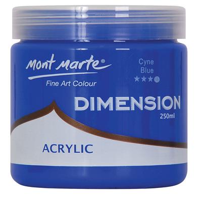 Mont Marte Dimension Acrylic Paint 250ml Pot - Cyan Blue - PMDA2521 ...