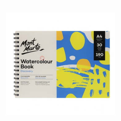 Mont Marte Discovery Watercolour Book Spiral Bound 190gsm A4 - 190gsm ...