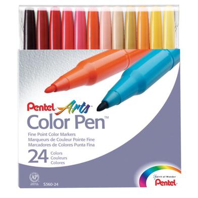 Pentel Arts Color Pen Assorted 24 Color Set - S360-24 : Pentel ...