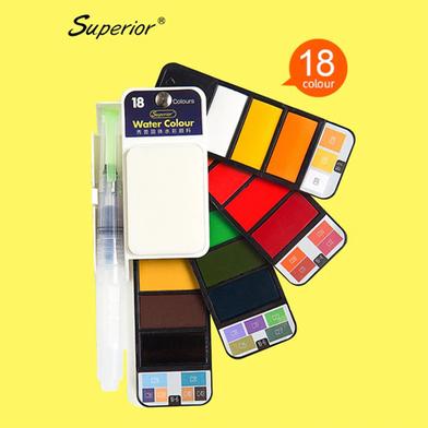 Superior Solid Water colour Cake pigmented 18 Color Set With Water ...