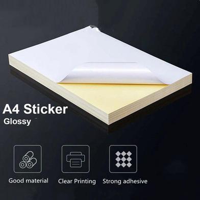 Premium Quality White Glossy Self Adhesive Sticker Paper- 50 Pcs : Non ...