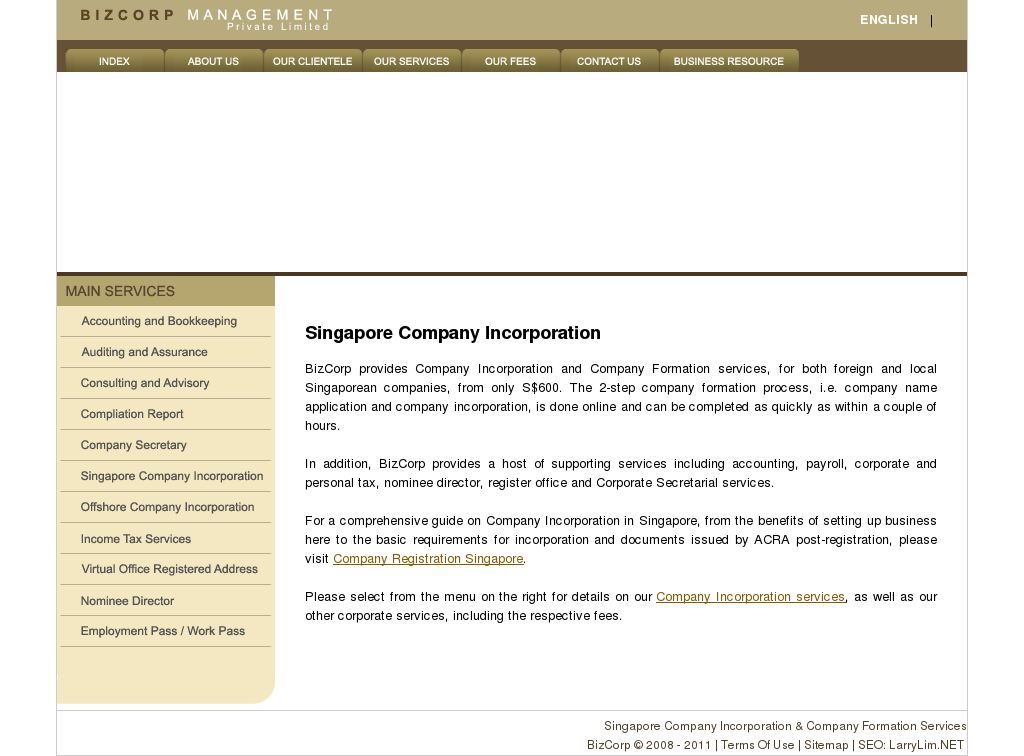 bizcorp.com.sg - .SG Domain Names: Singapore Business Directory