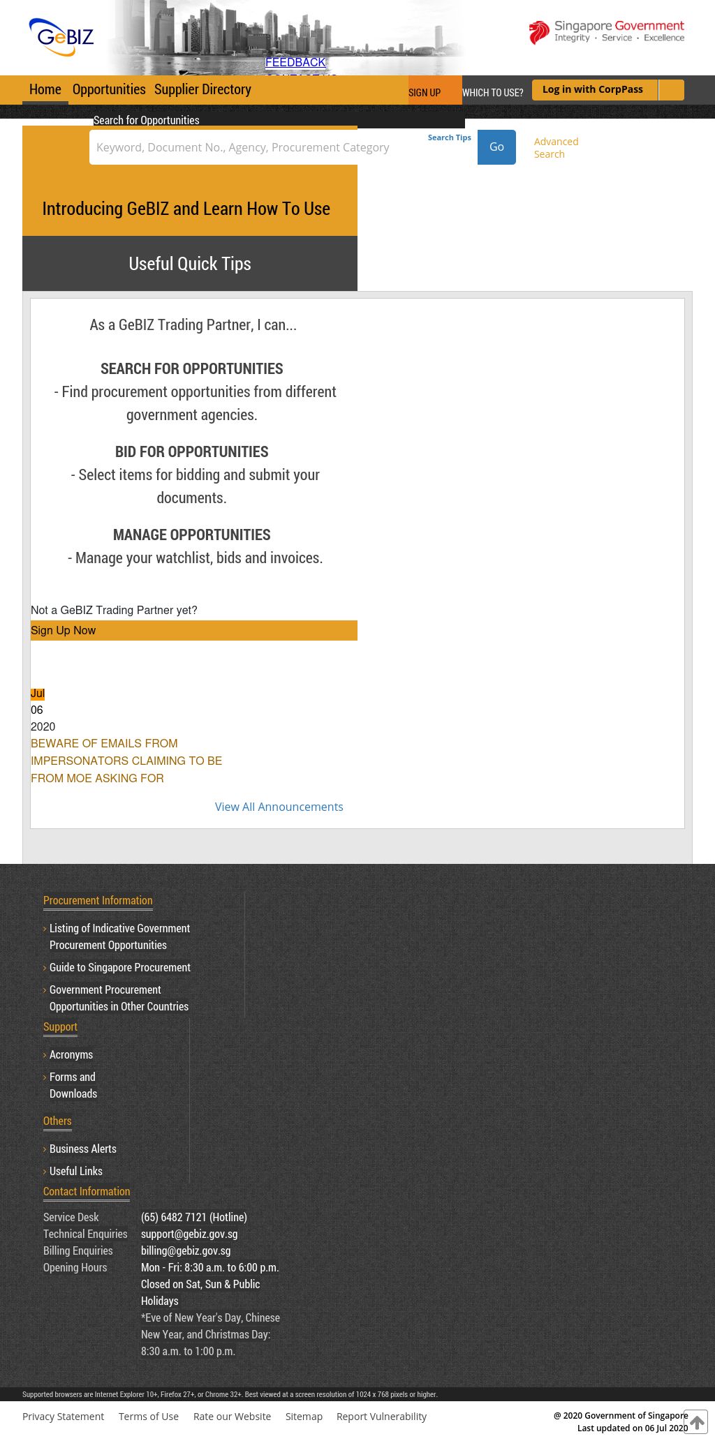 gebiz.gov.sg - .SG Domain Names: Singapore Business Directory