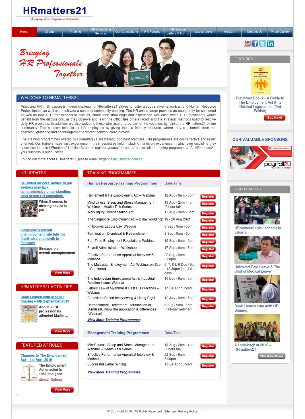 hrmatters21.com.sg - .SG Domain Names: Singapore Business Directory