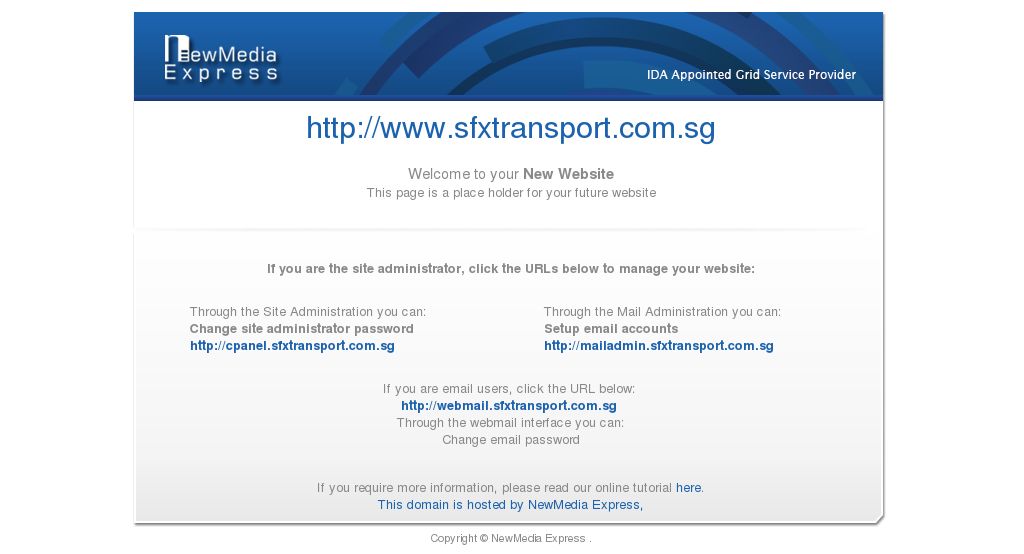 sfxtransport.com.sg - .SG Domain Names: Singapore Business Directory