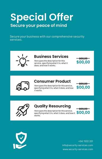 Launch Security Services with Special Offers Editable Designs Fast