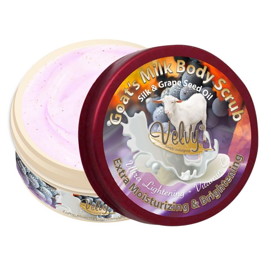 Velvy Goat’s Milk Body Scrub Silk & Grape Seed Oil - Review SOCO by ...